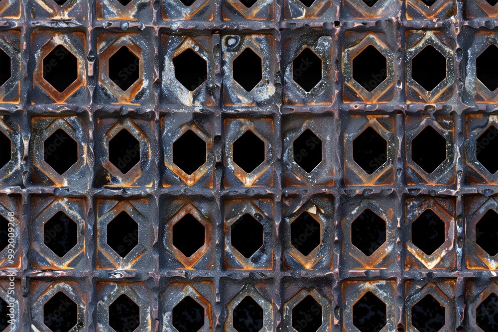 Seamless textured metal grate surface featuring a pattern of diamond ...