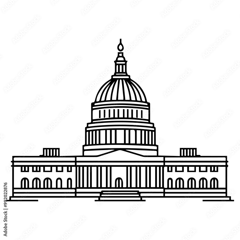 congress icon or modern line symbol. Vector line art and icon design ...