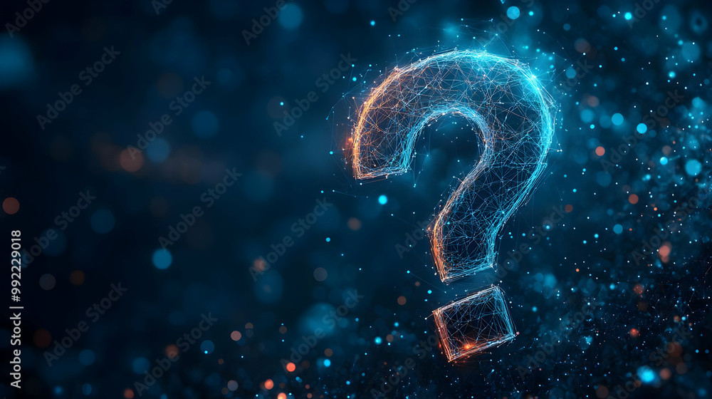 Abstract Question Mark Digital Art Animation - Blue and Orange Digital ...