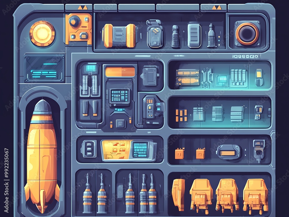 Futuristic Sci Fi Game UI Design Element, Spaceship Control Panel Stock ... Futuristic Sci Fi Game UI Design Element, Spaceship Control Panel Stock ...