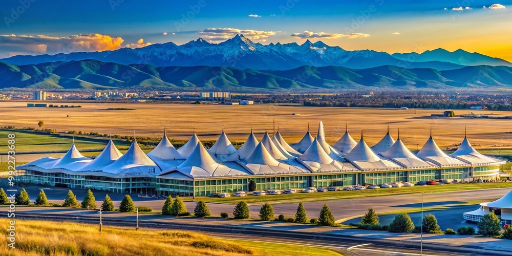 Aerial View of Denver International Airport and Surrounding Landscape ...
