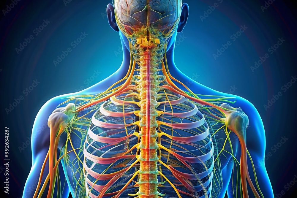 Detailed Anatomy of the Human Spine and Nerves Illustrating the Nervous ...