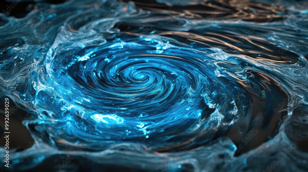 Vorticist plasma liquid iron swirling in Fibonacci spirals on a ...
