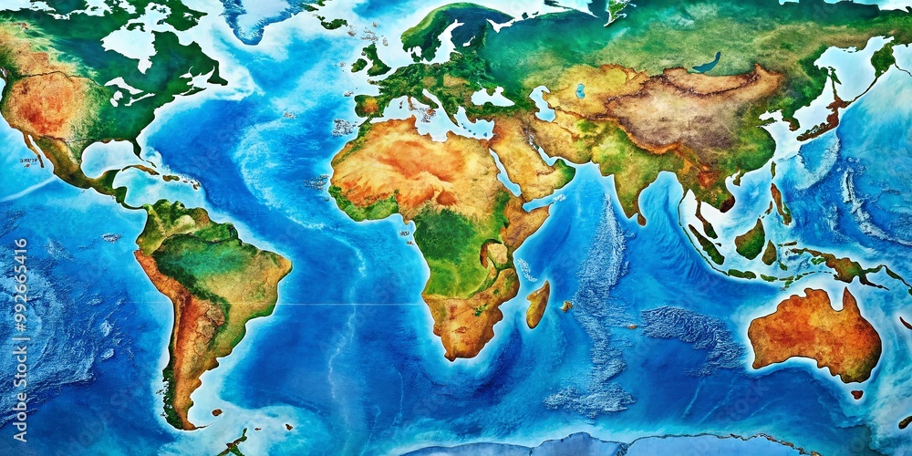 Detailed Map of Indian Ocean Countries with Geographical Features and ...