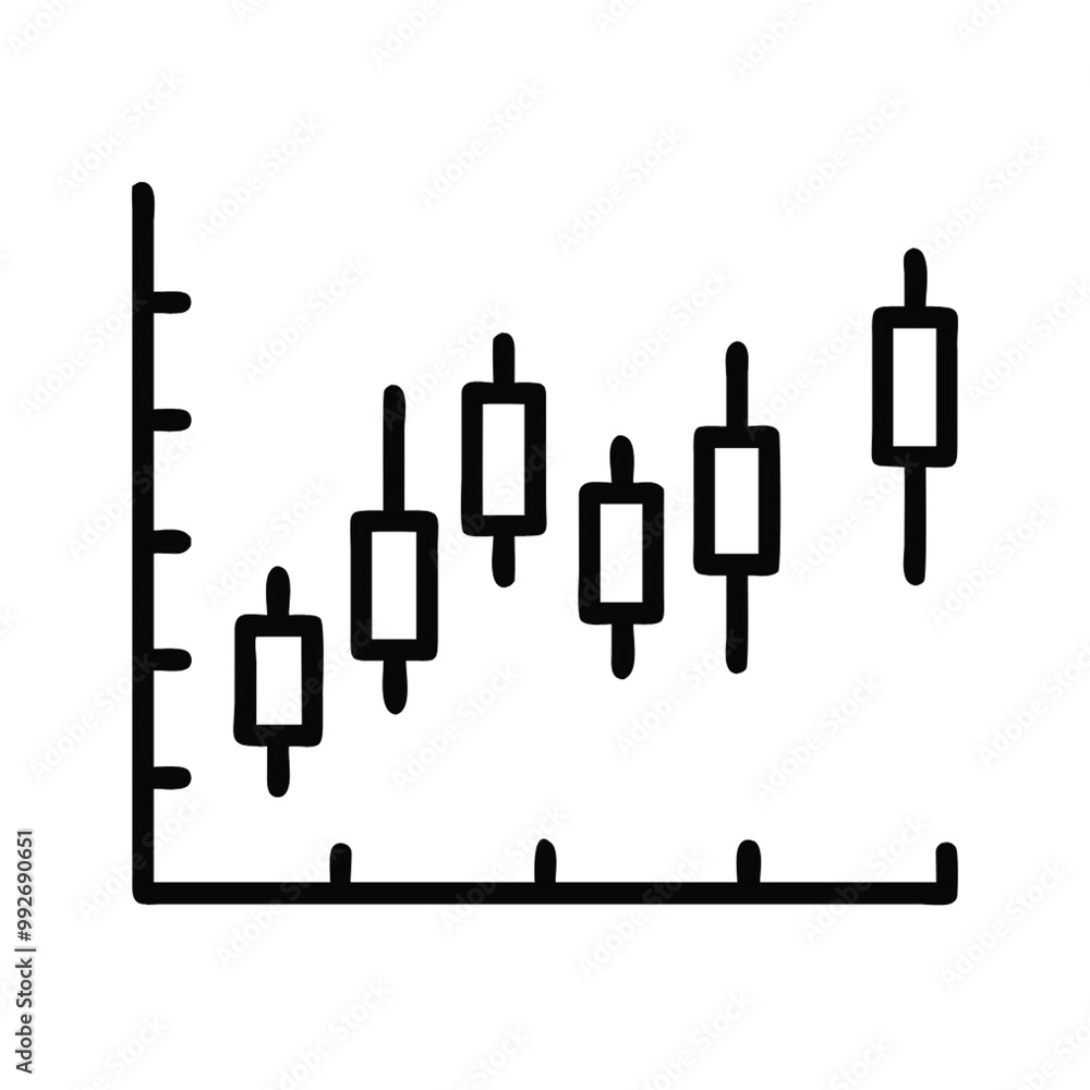 A candlestick chart, commonly used in financial markets to represent ...