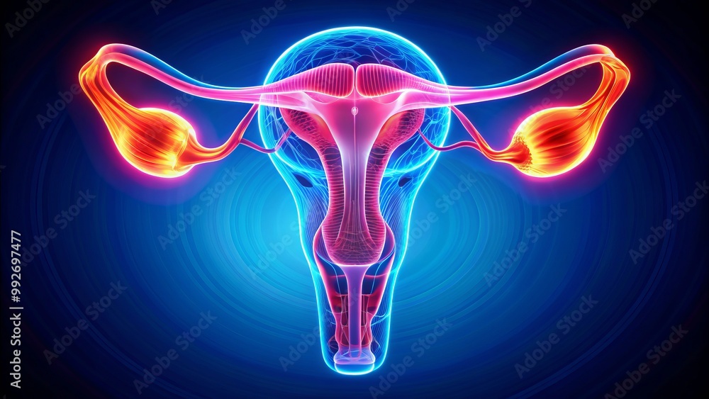The anatomical diagram of the female reproductive system showcases the ...