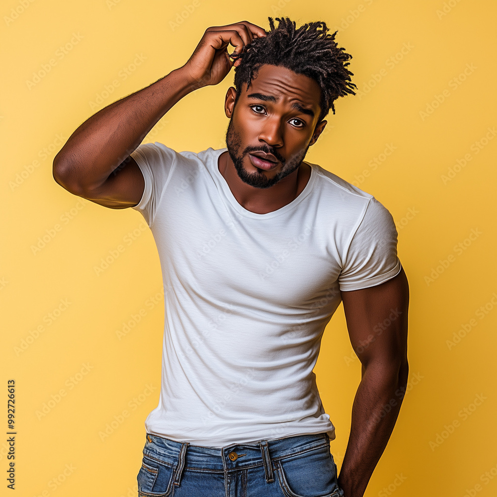 Handsome Young Black Man, Feeling Confused, Worried, Stressed ...