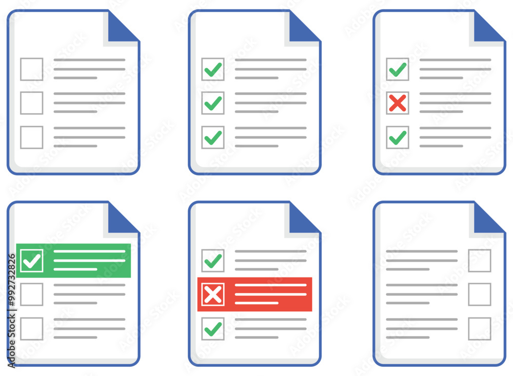 Checklist File Tick Box Tasks Document Stock Vector | Adobe Stock