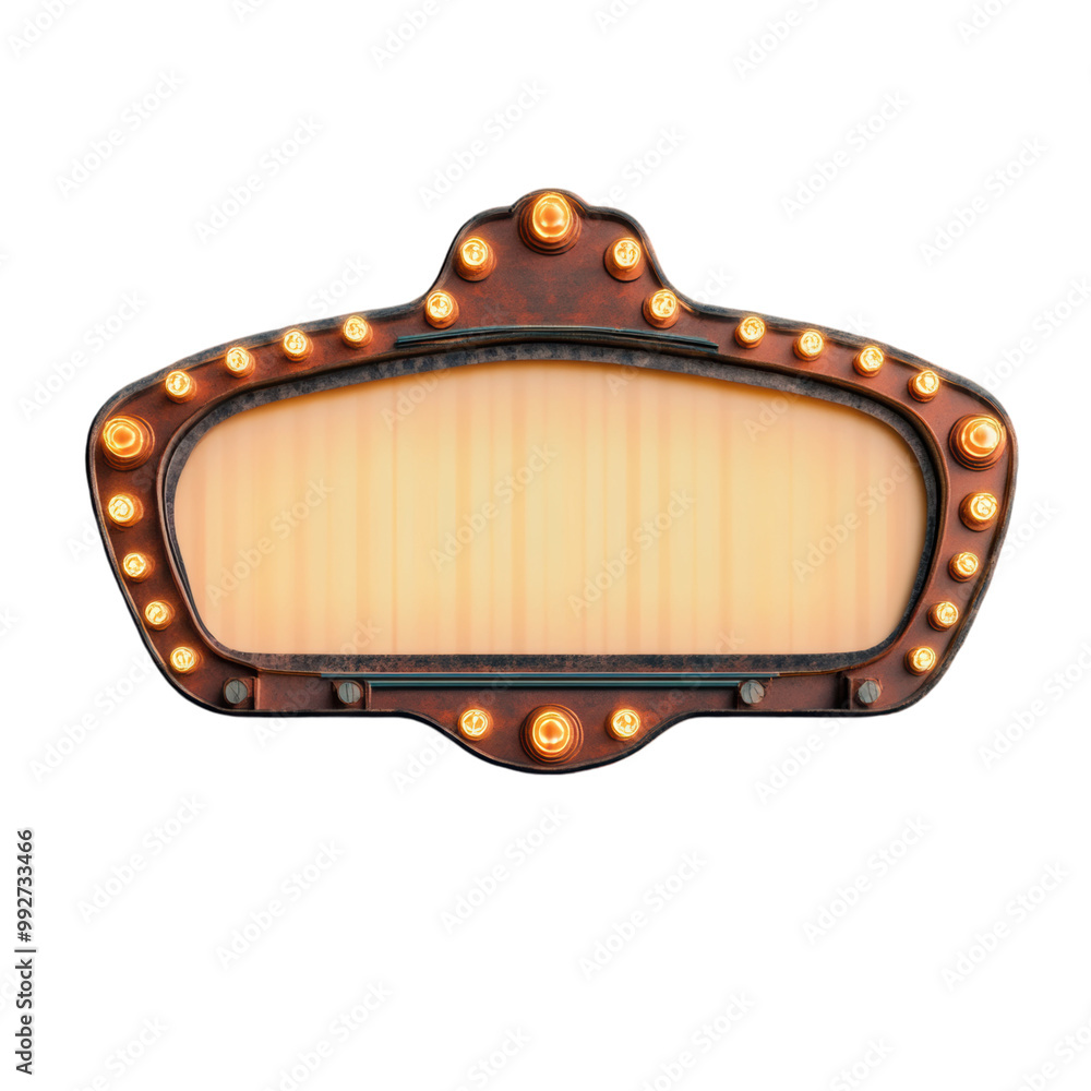 Editable LED cinema marquee sign mock-up. png, transparent background ...