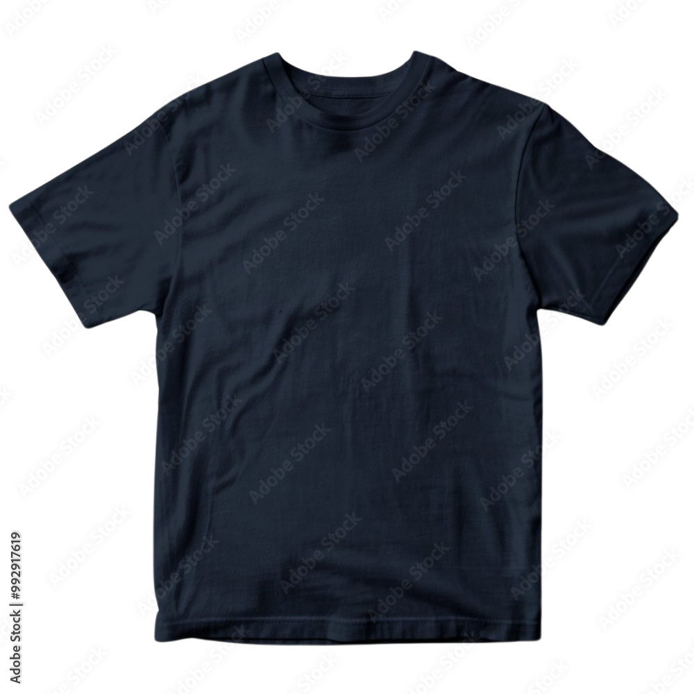 Plain black t-shirt PNG front and back view for mockup on transparent ...
