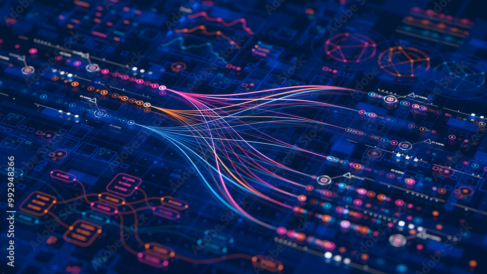 Big data technology Data science analysing artificial intelligence ...