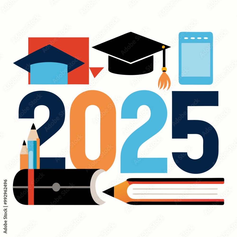 2025 . Educational Conference 2025 Books forming the number 2025 with a ...