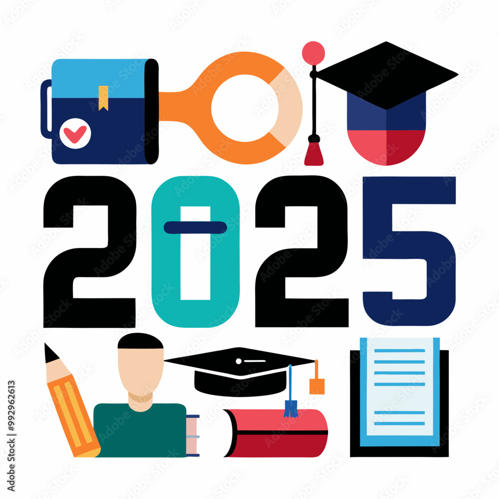 2025 . Educational Conference 2025 Books forming the number 2025 with a ...