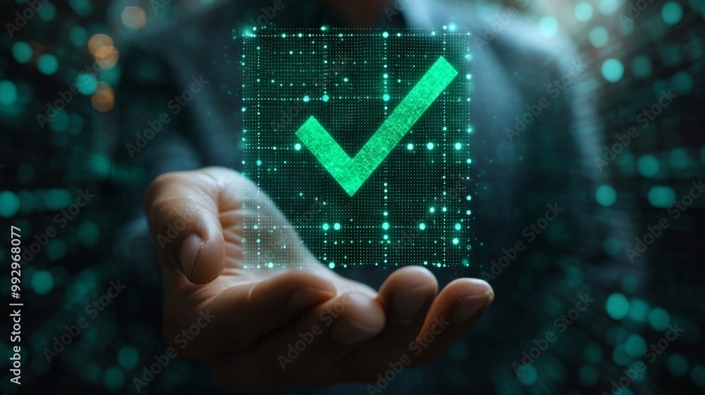 check mark for compliance, certification or audit concept with a ...