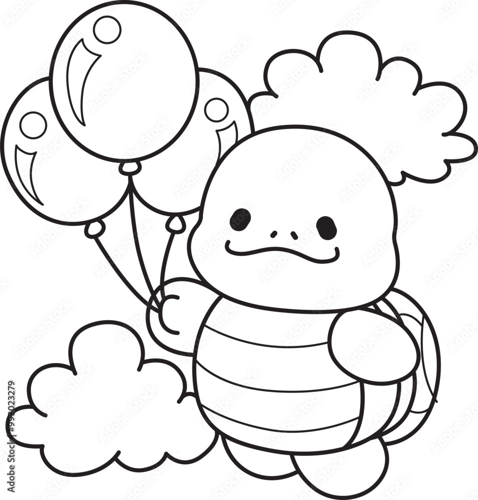 Free printable cute turtle for kindergarten. Preschool outline ...