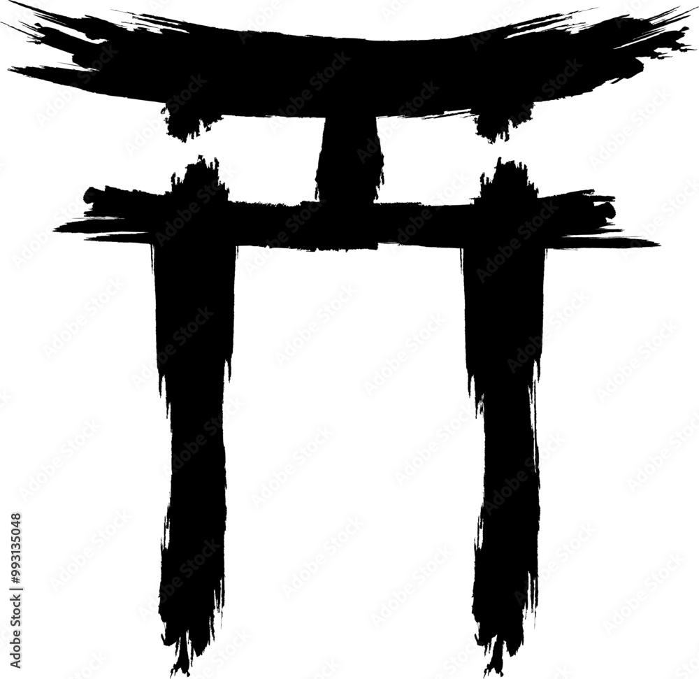 Tori gate. Shinto symbol. Japanese traditional torii gate. Transition ...
