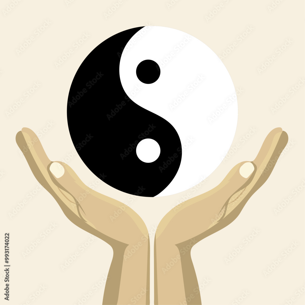 Minimalistic vector illustration of Yin Yang symbols important in ...