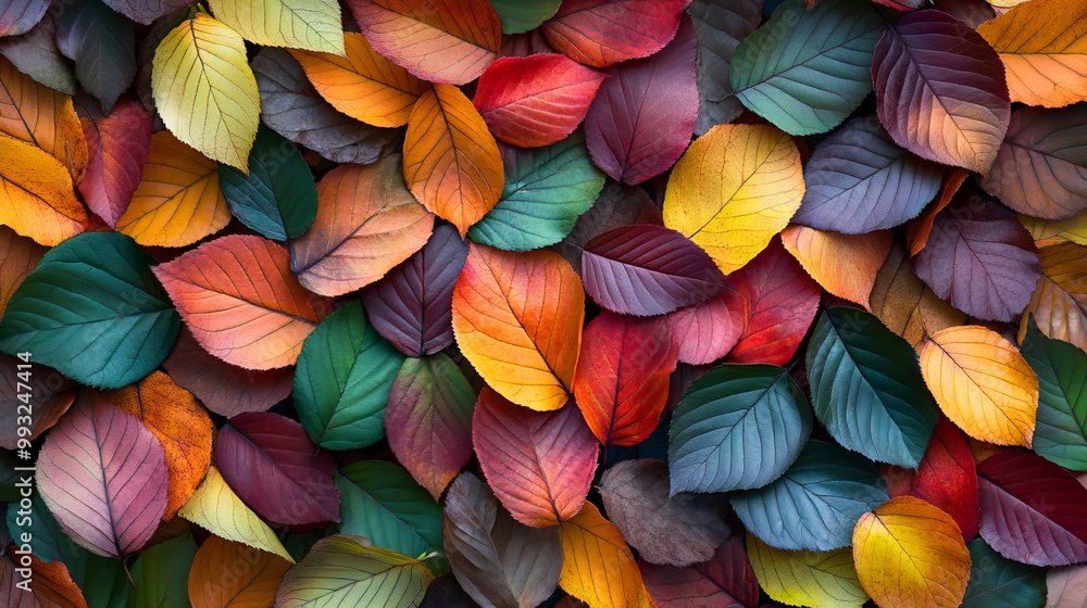 Nature background with beautiful tree leaves in autumn colors. Stock ...