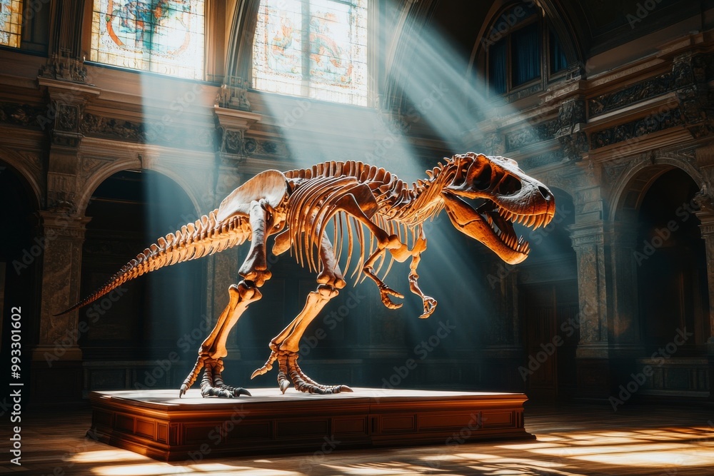 dinosaur skeleton rex jurassic period Stock Photo | Adobe Stock