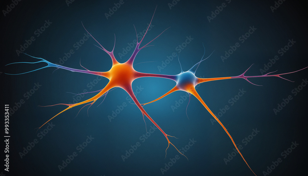 Neuron, abstract footage of a neuron activating, geometric shapes, up ...