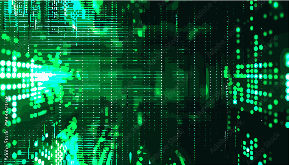 Vector de Stock Retro green monochrome monitor display with pixel ...