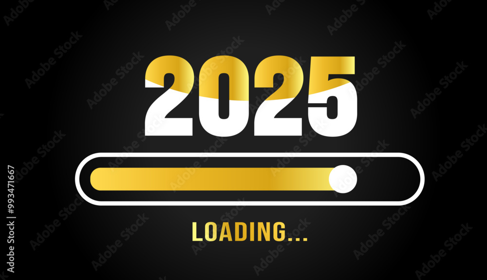 2025 progress loading bar background or banner design template. Happy ...