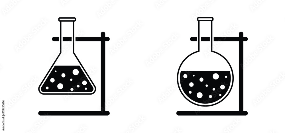 Conical Flask Assay tube, medical test tubes icon. Chemistry equipment ...