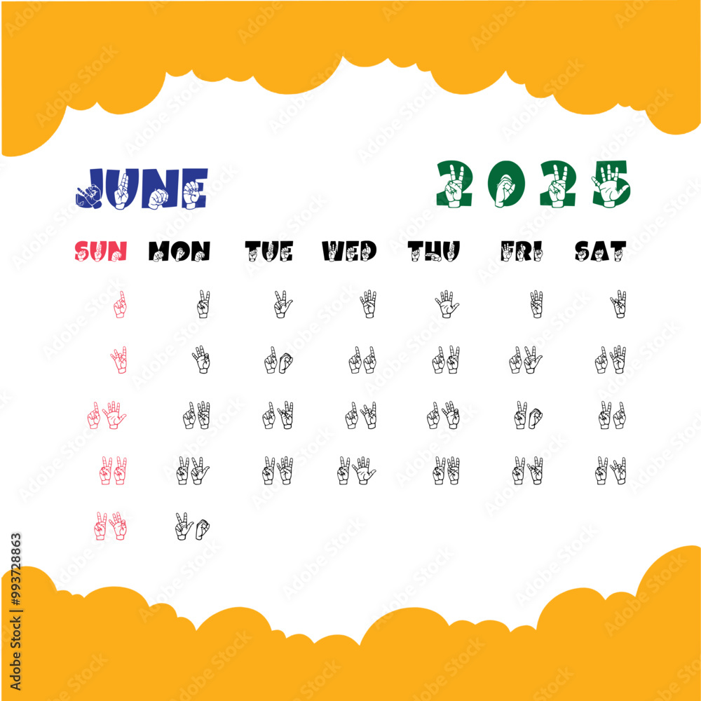 Asl 2025 June Calendar, American Sign Language Calendar For 2025 Year ...