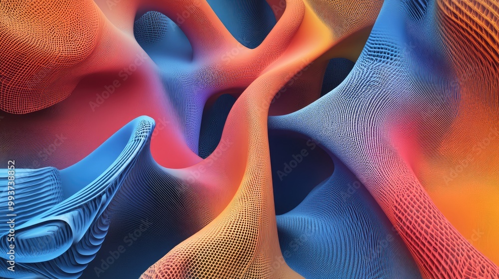 Topological graph showing complex 3D shapes, flowing lines, interactive ...