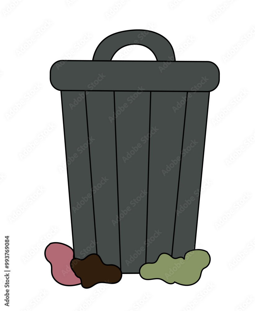 Full trash can bin pile rubbish accumulation dumpster overflow dump ...