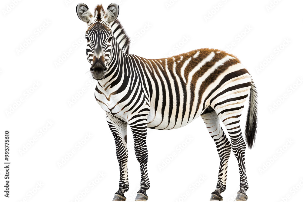 Stunning zebra standing proudly, showcasing its unique black and white ...