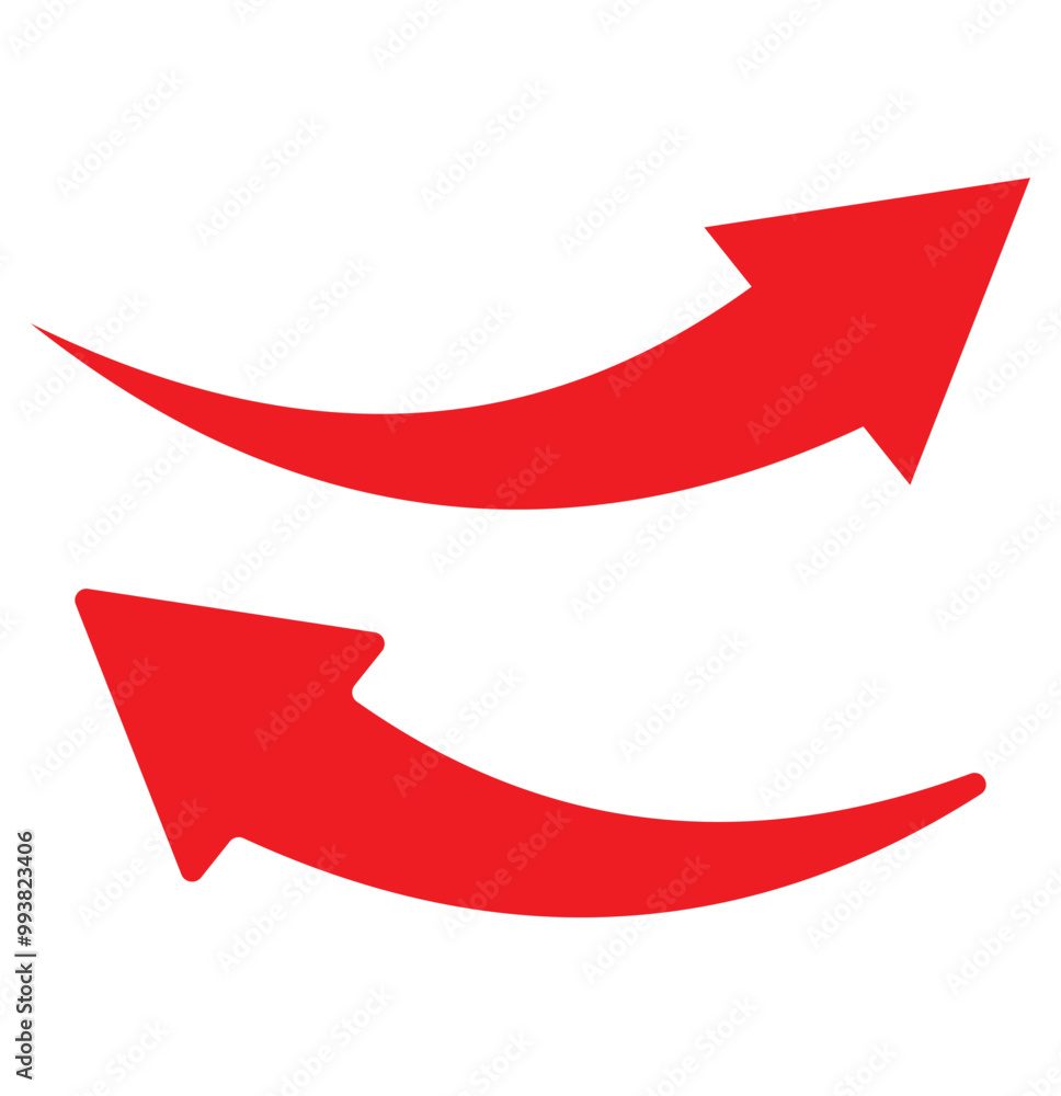 red arrow icon on white background. flat style. arrow icon for your web ...