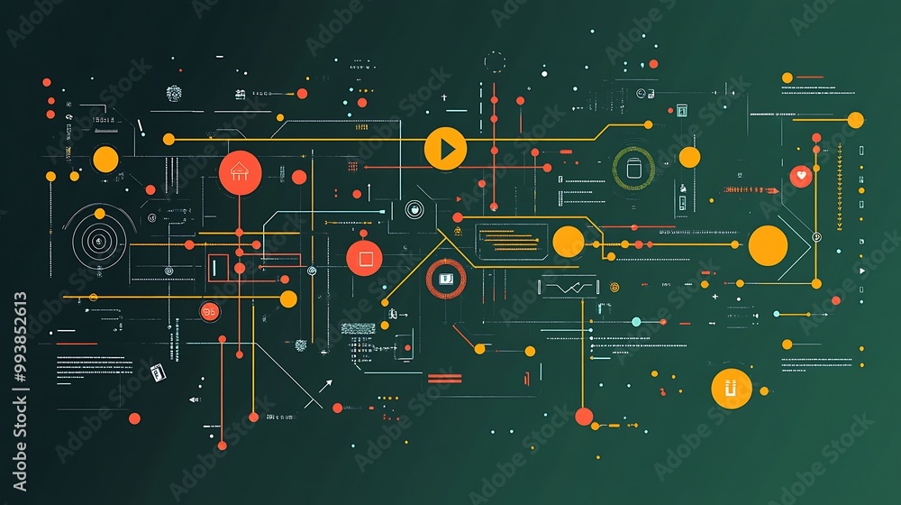 Ilustración de Stock AI Algorithm Flowchart A flowchart depicting an AI ...