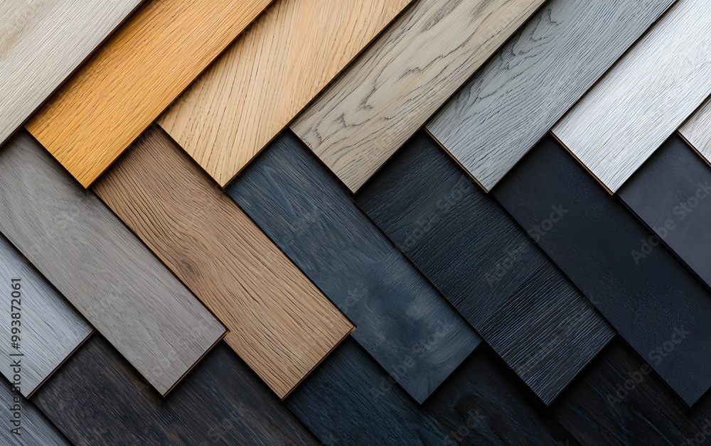 Illustration Stock Wood flooring samples in different shades ...