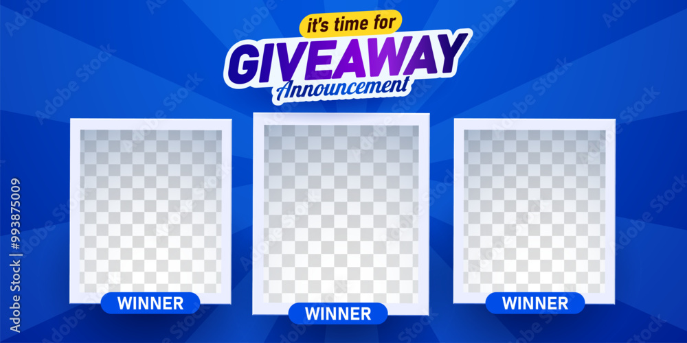 Giveaway winner announcement social media post template. Giveaway ...