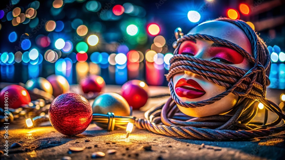 Captivating Scene of Bound and Gagged Objects Depicting Restraint and ...