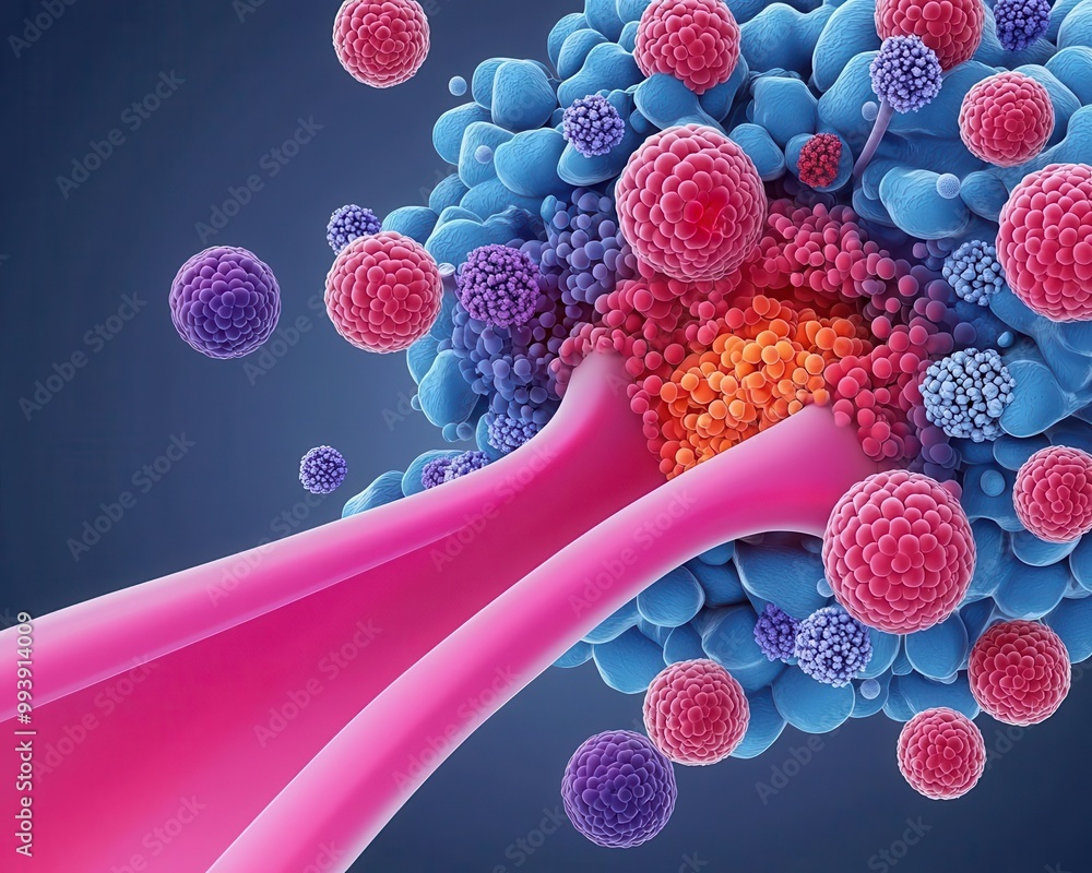 Medical illustration showing stages of colorectal cancer progression ...