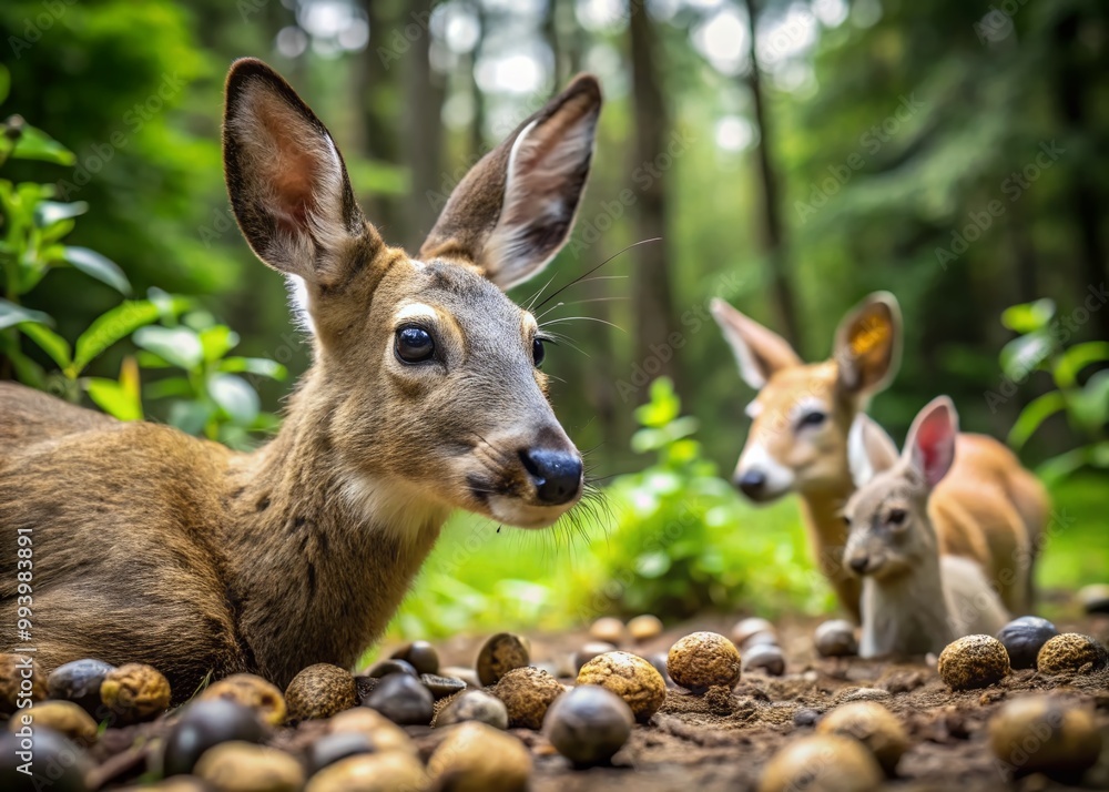 Comparison of Deer and Rabbit Droppings in Natural Habitat: Wildlife ...