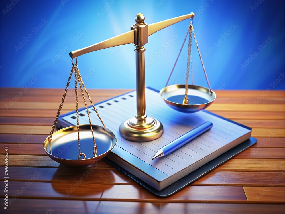 Conceptual illustration of responsibility symbolized by a balanced ...