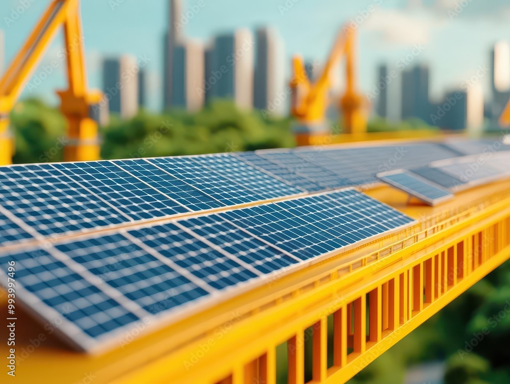 Modern bridge built from advanced polymers and glass composites, with ...