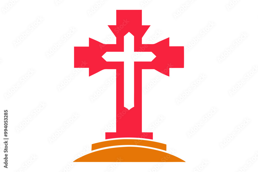 Religion cross icon. line and glyph version, outline, and filled vector ...