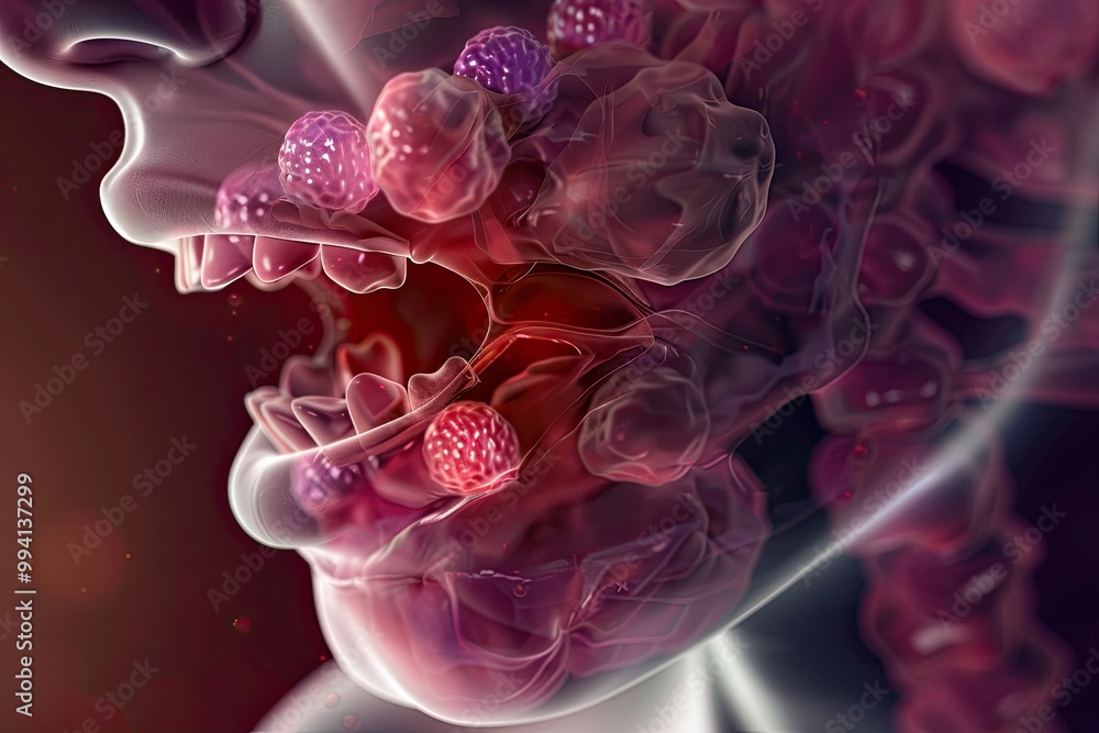 Throat affected by staphylococcus bacteria, angina in progress ...