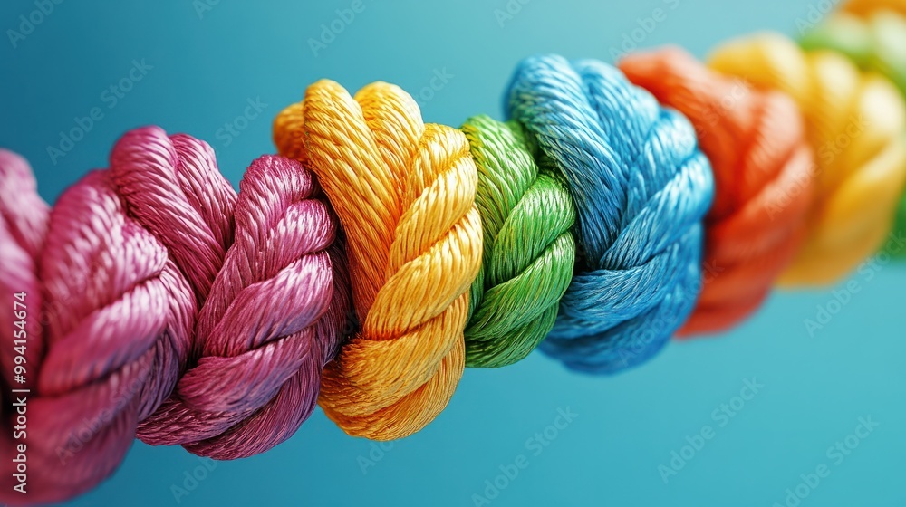Team rope diverse strength connect partnership together teamwork unity ...