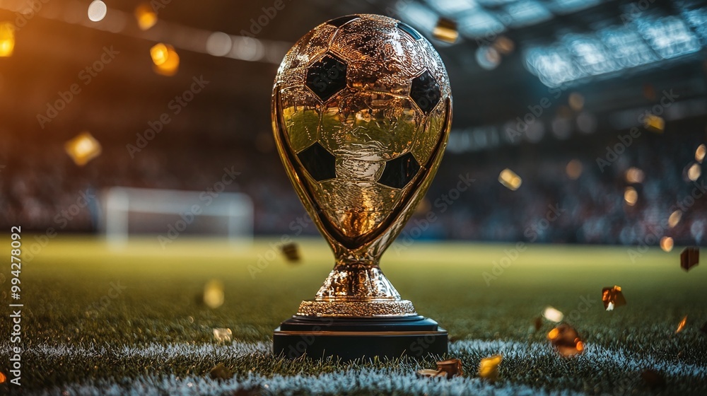 sports competition triumph as male champions lift the cup, celebrating ...