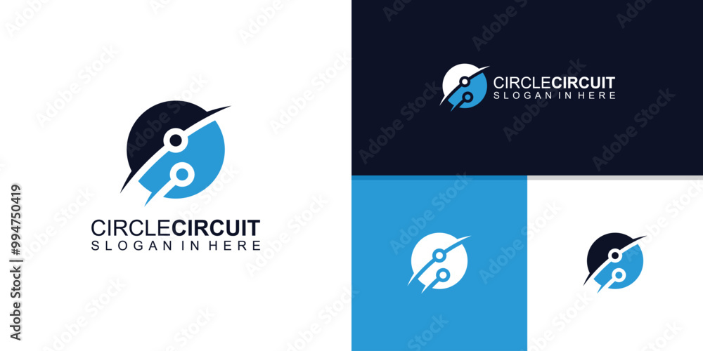 Vector de Stock logo design circle circuit cable,technology,modern,security,logo design vector ...