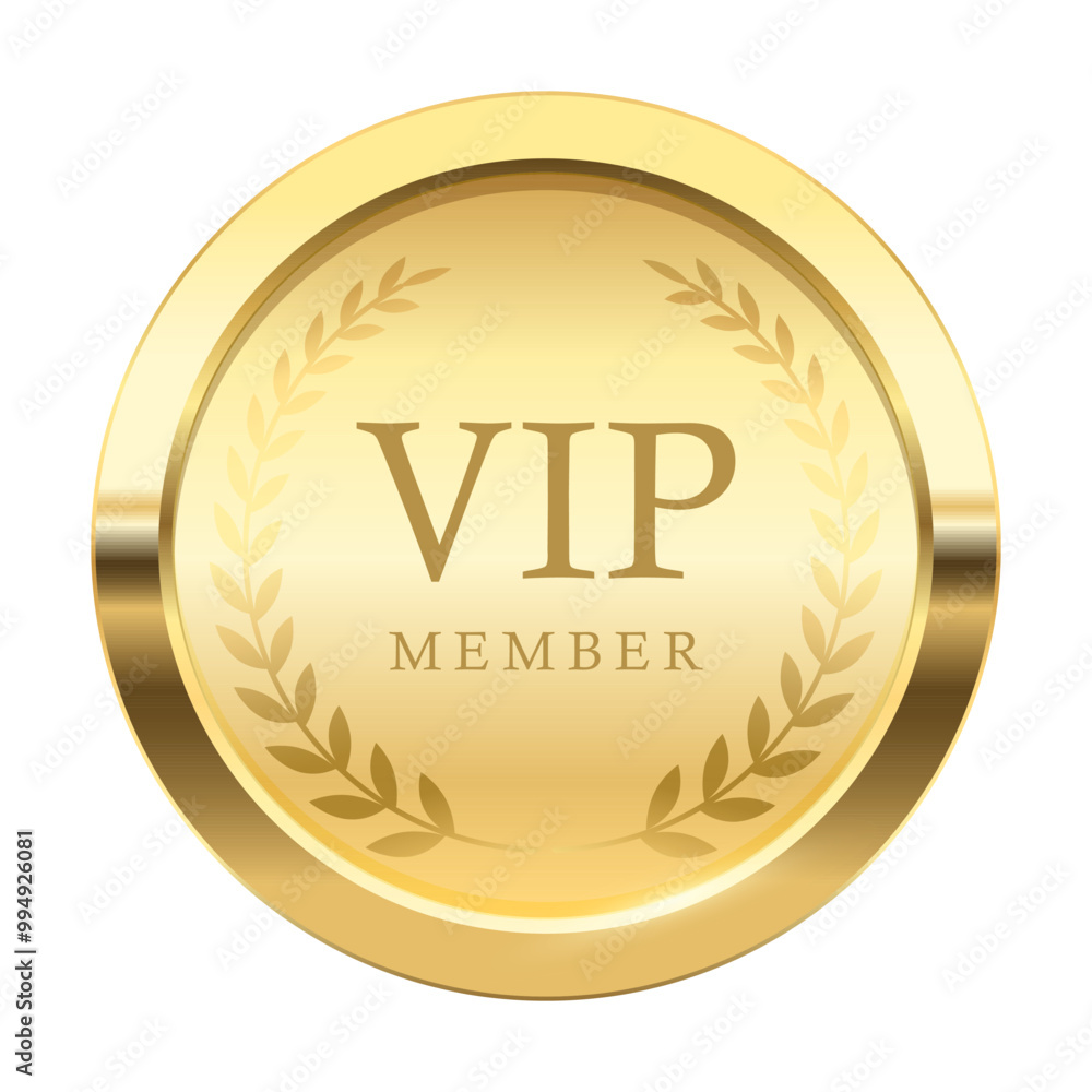 VIP Member label, Gold Exclusive luxury circle Round banner or premium ...