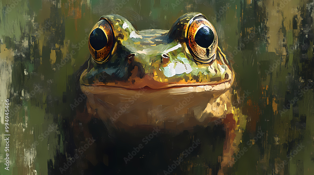 Frog renaissance art portrait, medieval oil painting. generative ai ...
