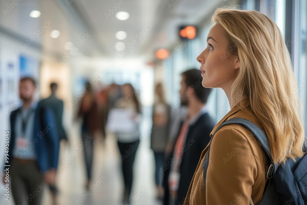 Corporate team evacuating a high-rise building during an emergency ...
