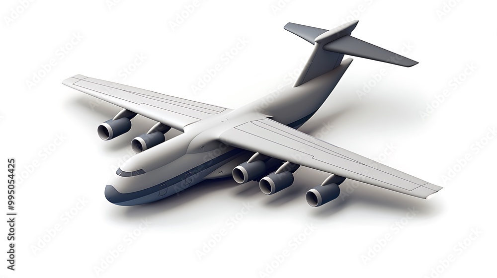 A high resolution icon of a plane with detailed shading and modern ...