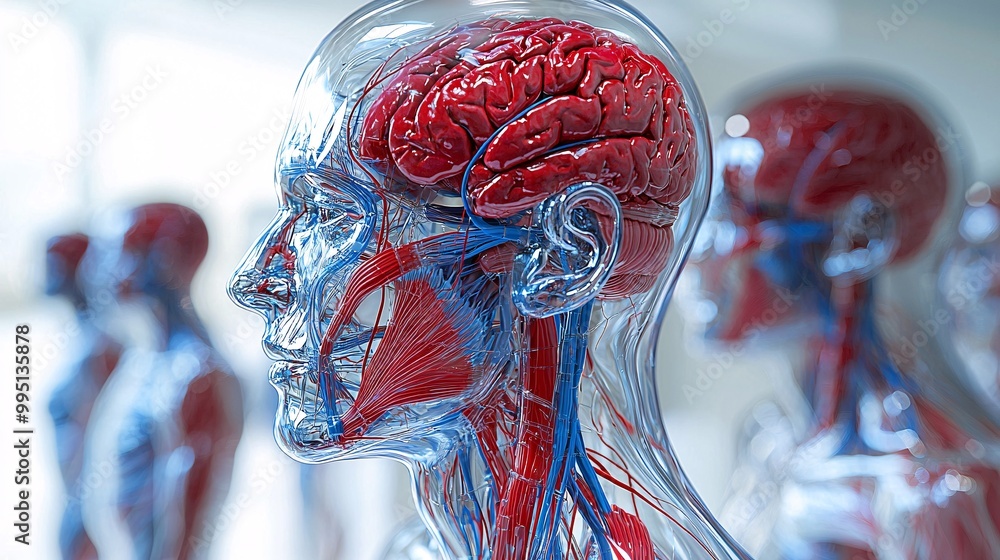 A transparent anatomical diagram highlighting the cardiovascular system ...